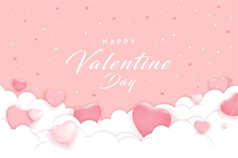 해피 발렌타인 데이와 화이트 데이 세일 배너 현실적인 하트 모양의 빨간색 분홍색 및 흰색 풍선으로 만든 테두리 프레임이 있는