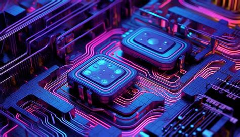 Premium Ai Image Futuristic Computer Chip Glows With Complex Circuit Board Pattern Generated