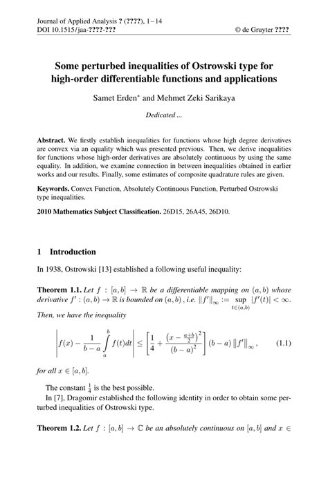 Pdf Some Perturbed Inequalities Of Ostrowski Type For High Order