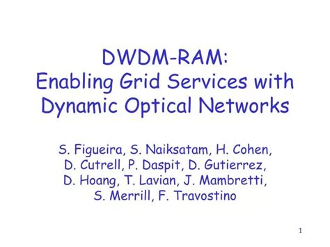Ppt Dwdm Ram Enabling Grid Services With Dynamic Optical Networks