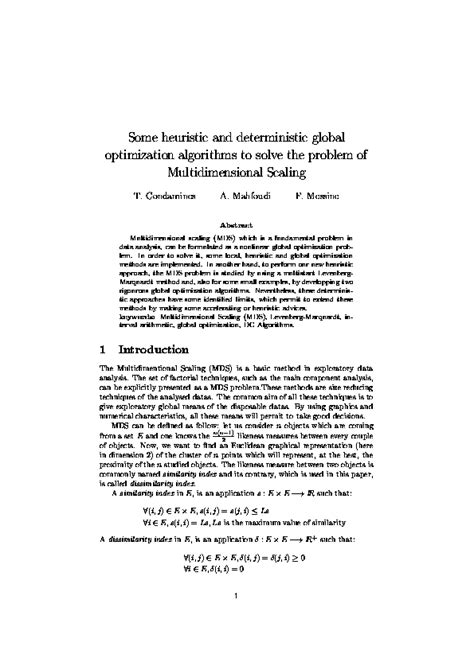 Pdf A Model And Algorithm For Multidimensional Scaling With External Constraints On The