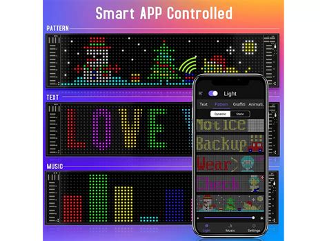 LED Matrix Pixel Panel USB V Flexible Addressable RGB Pattern Graffiti Scrolling Text