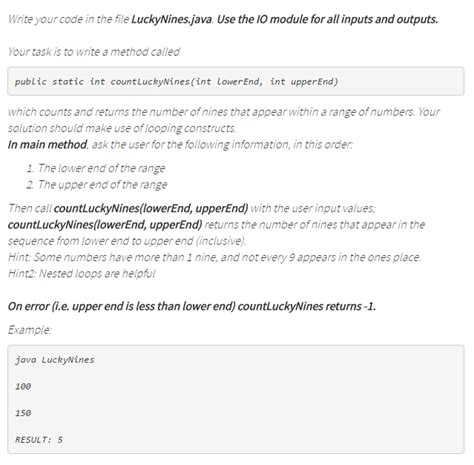 Solved Write Your Code In The File Luckyninesjava Use The