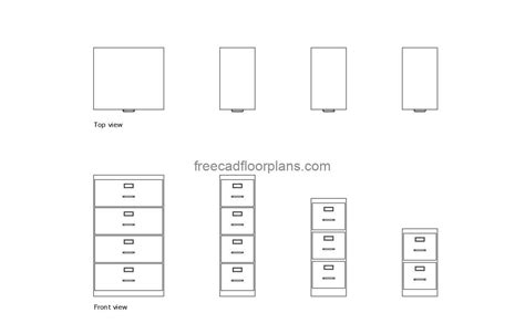 Metal File Cabinets Free Cad Drawings