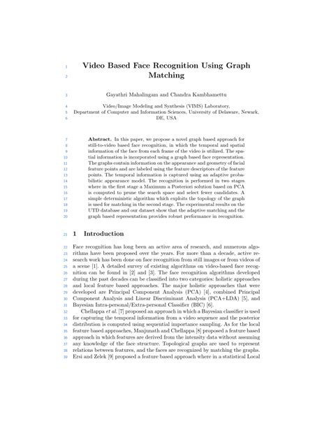 Pdf Video Based Face Recognition Using Graph Matching