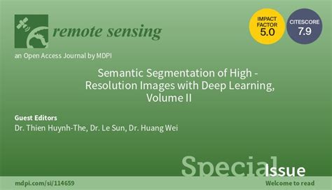 Remote Sensing Mdpi On Linkedin 👏congratulations That The Special Issue Semantic Segmentation Of…