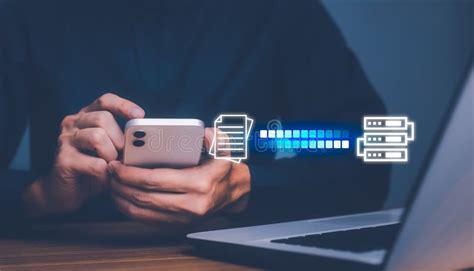 File Transfer Protocol Files Receiver And Computer Backup Copy File Sharing Isometric Stock