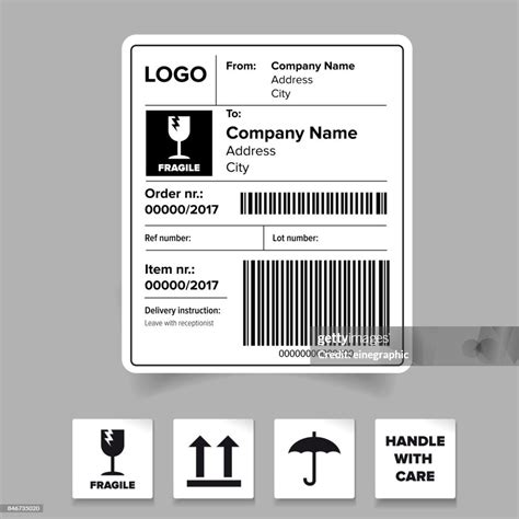 Shipping Label Barcode Template High Res Vector Graphic Getty Images