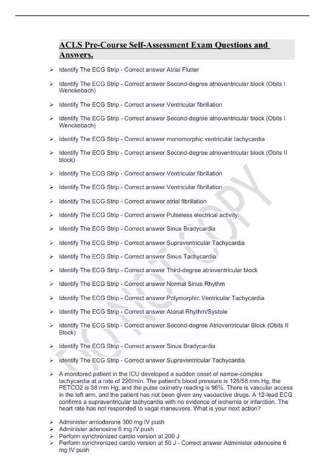 Acls Pre Course Self Assessment Exam Questions And Answers Advanced Rigging Stuvia Us