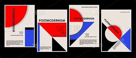 艺术作品，海报灵感的后现代向量抽象动态符号与大胆的几何形状，有用的web背景，海报艺术设计，杂志头版素材 花瓣网