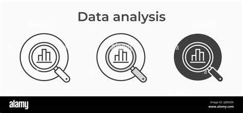 Data Analysis Icon Black Vector Illustration Isolated On White Background For Graphic And Web