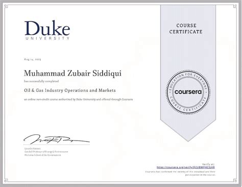 M Zubair Siddiqui On Linkedin I Have Just Completed A Course On Oil And Gas Industry Markets