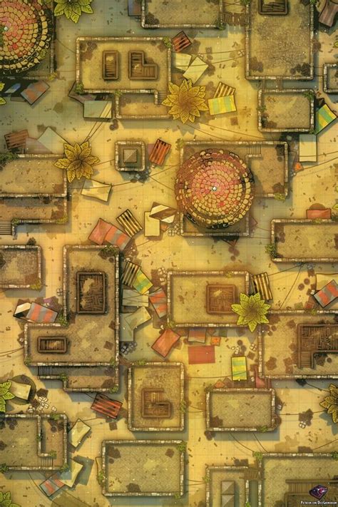 Desert Market Streets Battle Map For Dandd And Pathfinder Dnd Desert
