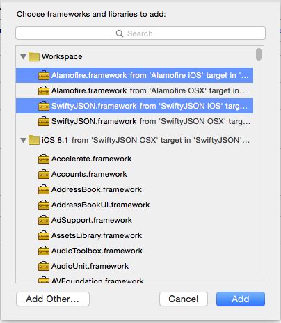 Swift How To Use Library Alamofire Swiftyjson Stack Overflow
