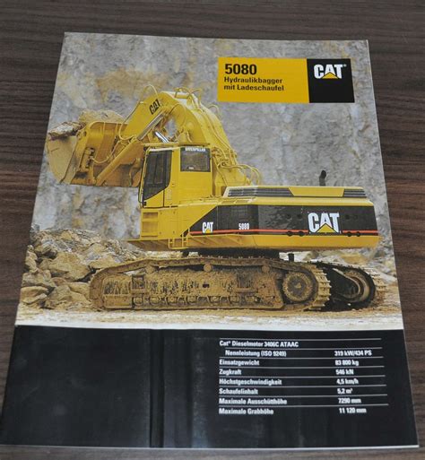Caterpillar 5080 Bagger Excavator Cat Specification Brochure Prospekt