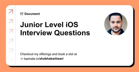 𝗔𝗰𝗲 𝗬𝗼𝘂𝗿 𝗡𝗲𝘅𝘁 𝗶𝗢𝗦 𝗗𝗲𝘃𝗲𝗹𝗼𝗽𝗲𝗿 𝗜𝗻𝘁𝗲𝗿𝘃𝗶𝗲𝘄 Shobhakar Tiwari