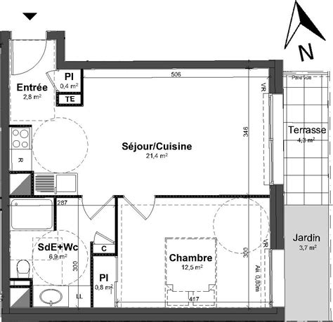 Plan Appartement T2 De 44 80 M² Neuf Résidence « Le Diapason Tr 1 à