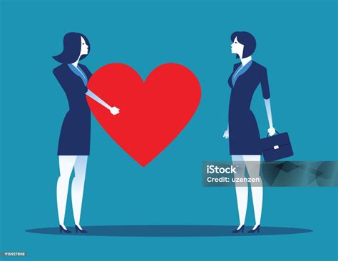 성실입니다 파트너에 대 한 마음을 주는 비즈니스 사람 컨셉 비즈니스 벡터 일러스트입니다 기업 문화에 대한 스톡 벡터 아트 및 기타 이미지 Istock