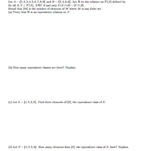 SOLVED Let A And B Let R Be The Relation On P A Defined By For