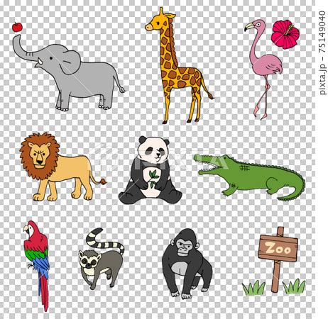 動物園動物簡單插圖集1 插圖素材 75149040 PIXTA圖庫