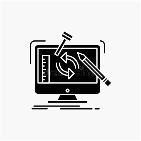 Engineering Project Tools Workshop Processing Glyph Icon Vector Isolated Illustration Stock