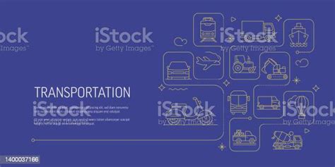 교통 관련 벡터 배너 디자인 컨셉 아이콘이 있는 모던 라인 스타일 수송에 대한 스톡 벡터 아트 및 기타 이미지 수송 교통