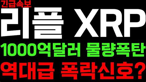 리플 Xrp 1000억달러 물량폭탄 역대급 폭락신호 엑스알피 비트코인 리플전망 리플코인뉴스 리플소송결과 리플코인목표가 리플etf승인날짜 리플코인전망실시간 리플xrp코인
