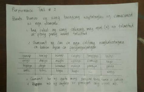 Performance Task 2 Panuto Bumud Ing Isang StudyX