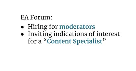 Ea Forum Content And Moderator Positions — Ea Forum