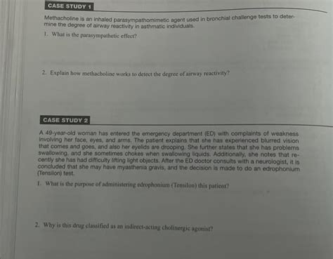 Solved Methacholine Is An Inhaled Parasympathomimetic Agent