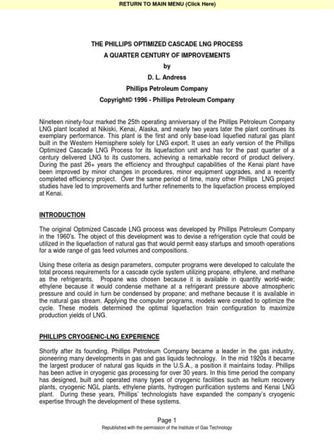 Improvement Of Phillips Optimized Cascade Process Pdf Liquefied