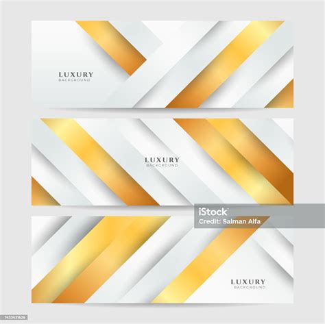 화이트 골드 배경 디자인 세트 벡터 추상 그래픽 디자인 배너 패턴 프리젠 테이션 배경 웹 템플릿 0명에 대한 스톡 벡터 아트 및 기타 이미지 Istock