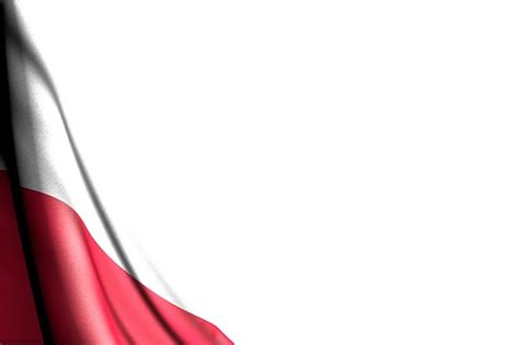 멋진 어떤 축 하 깃발 3d 그림 폴란드 국기 매달려 대각선의 이미지를 고립콘텐츠에 대 한 공간을 가진 흰색에 모의 광고 3차원 형태에 대한 스톡 사진 및 기타 이미지