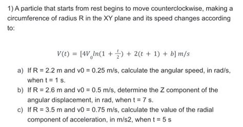 Solved A Particle That Starts From Rest Begins To Move Chegg Com