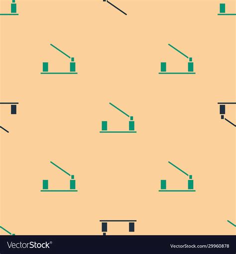 Green And Black Parking Car Barrier Icon Isolated Vector Image