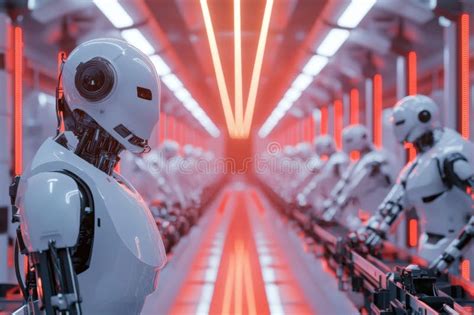 Automated Factory Showcasing Advanced Robotic Machines And Ai In Production Control Under