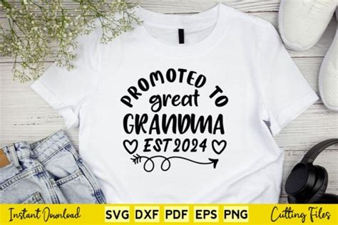 Promoted To Great Grandma Est 2024 Graphic By Buytshirtsdesign
