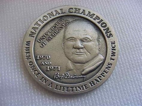 Vintage Bob Devaney Tom Osborne University Of Nebraska Cornhuskers Coin Medal Ne 3918865275