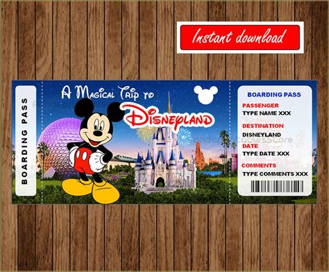 Printable Disneyland Surprise Trip T Surprise Trip To Disneyland