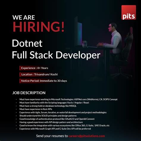 pit solutions on linkedin hiring dotnetdeveloper fullstackdeveloper