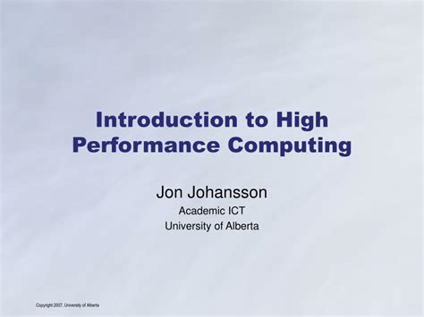 PPT Introduction To High Performance Computing PowerPoint Presentation ID
