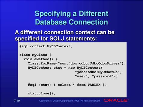 Ppt Accessing A Database Using Sqlj Powerpoint Presentation Free