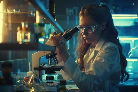 Female Scientist In Lab Premium Ai Generated Image