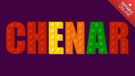 Chenar Plastic Construction Blocks Font Text Effect Generator