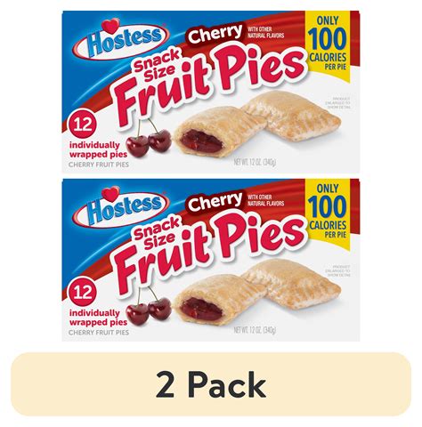 2 Pack Hostess Snack Size Cherry Fruit Pies 12 Count 12 Oz