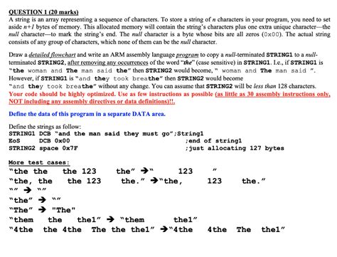 Solved Question 1 20 Marks A String Is An Array