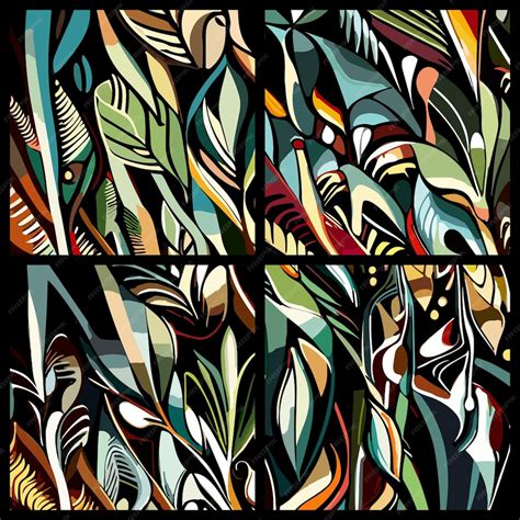 Premium Vector Vector Abstract Seamless Floral Shapes Pattern 2