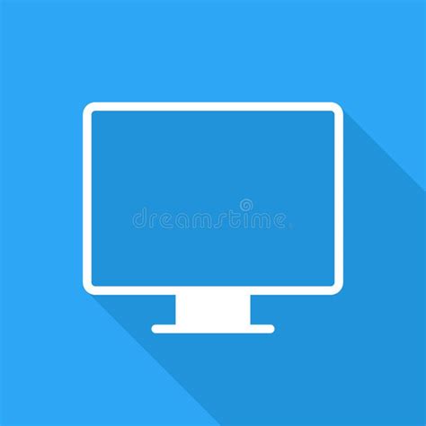 Computer Monitor Outline Icon Modern Minimal Flat Design Style Vector
