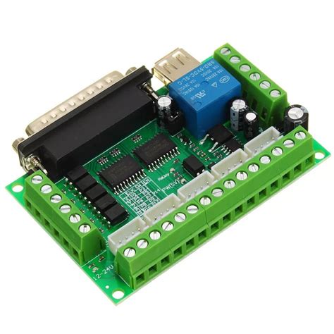 5 Axis Cnc Interface Adapter Breakout Board For Stepper Motor Driver Mach3 Usb Cable