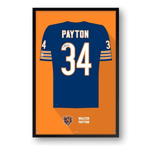 Walter Payton Bears Custom Framed Jersey Art Print Pristine Auction